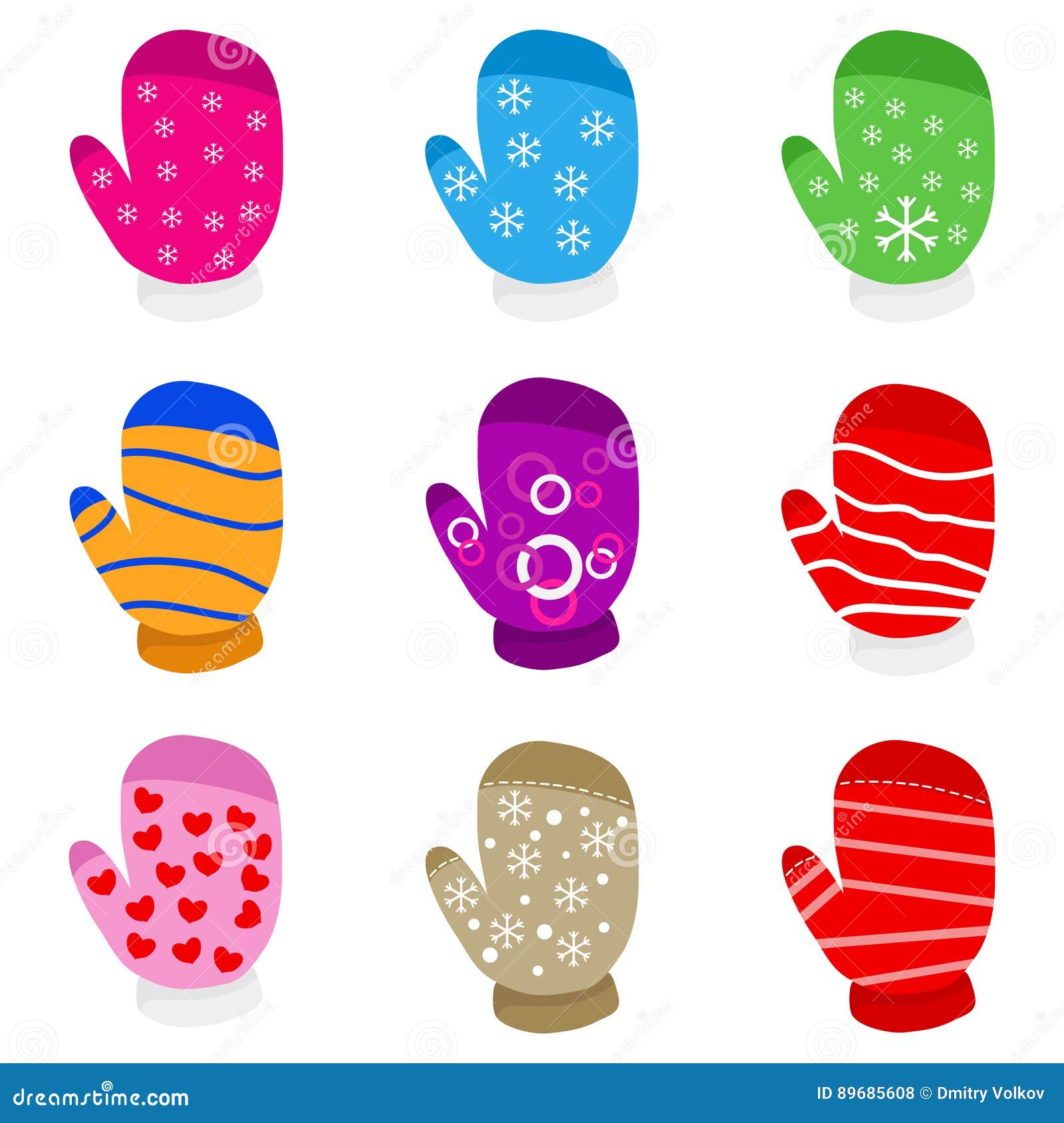 Mitten collection stock vector. Illustration of cute - 89685608