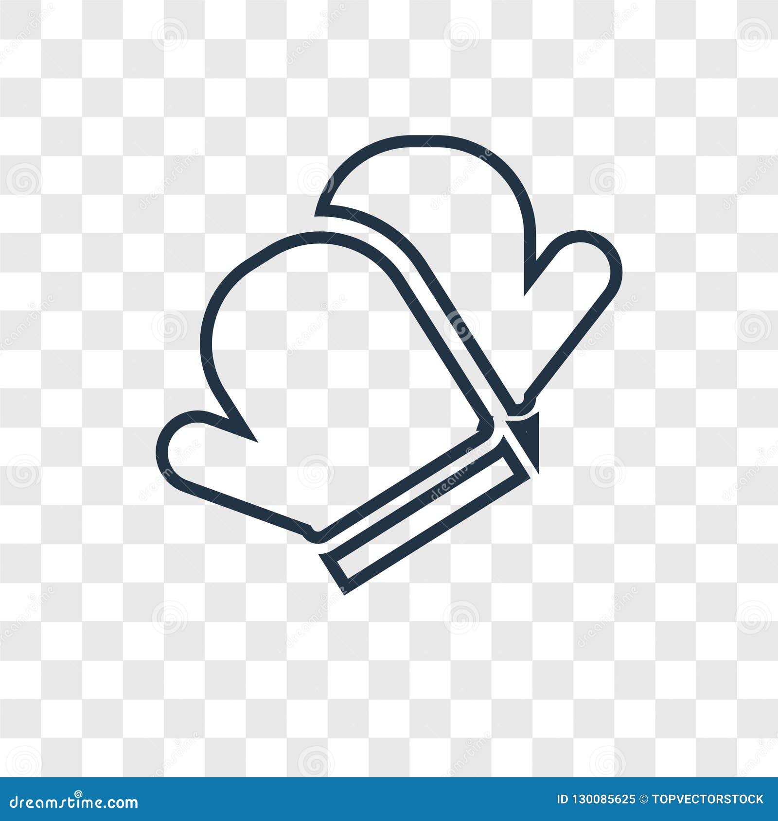 Mitten Concept Vector Linear Icon Isolated on Transparent Background ...