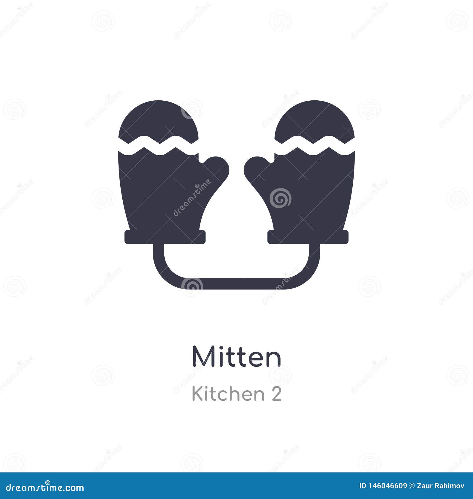 Mitten Icon. Isolated Mitten Icon Vector Illustration from Kitchen 2 ...