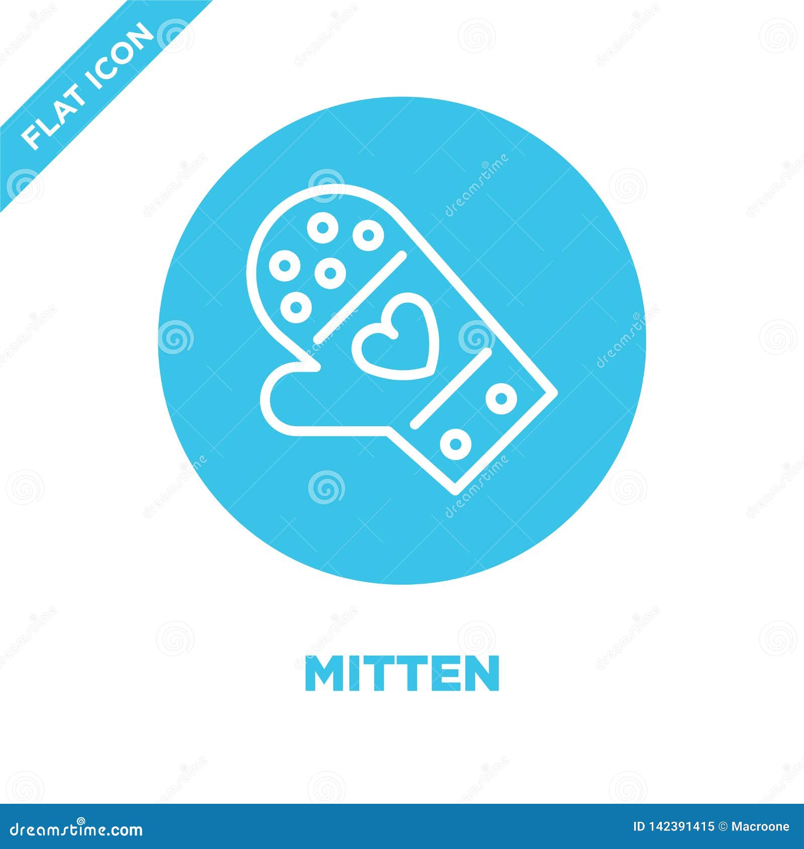 Mitten Icon Vector from Seasons Collection. Thin Line Mitten Outline ...