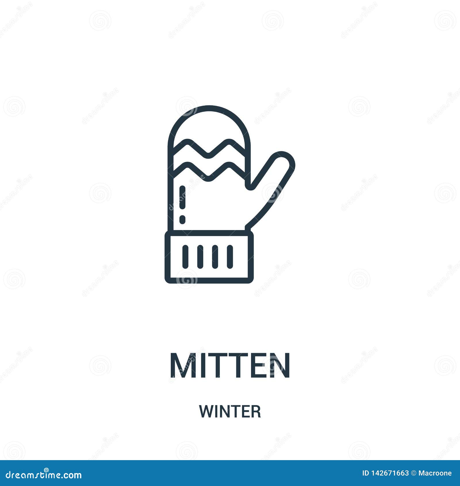 Mitten Icon Vector from Winter Collection. Thin Line Mitten Outline ...
