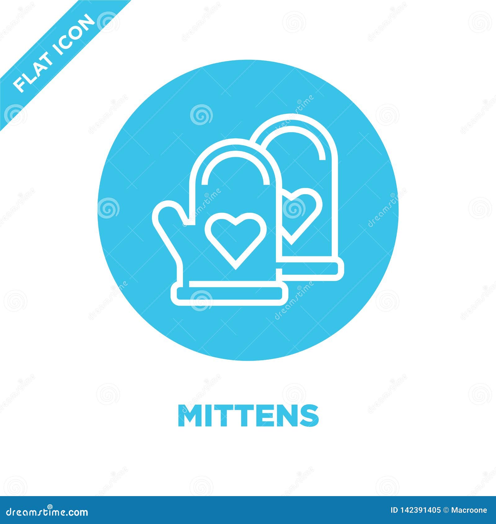 Mittens Icon Vector from Bbq and Grill Collection. Thin Line Mittens ...