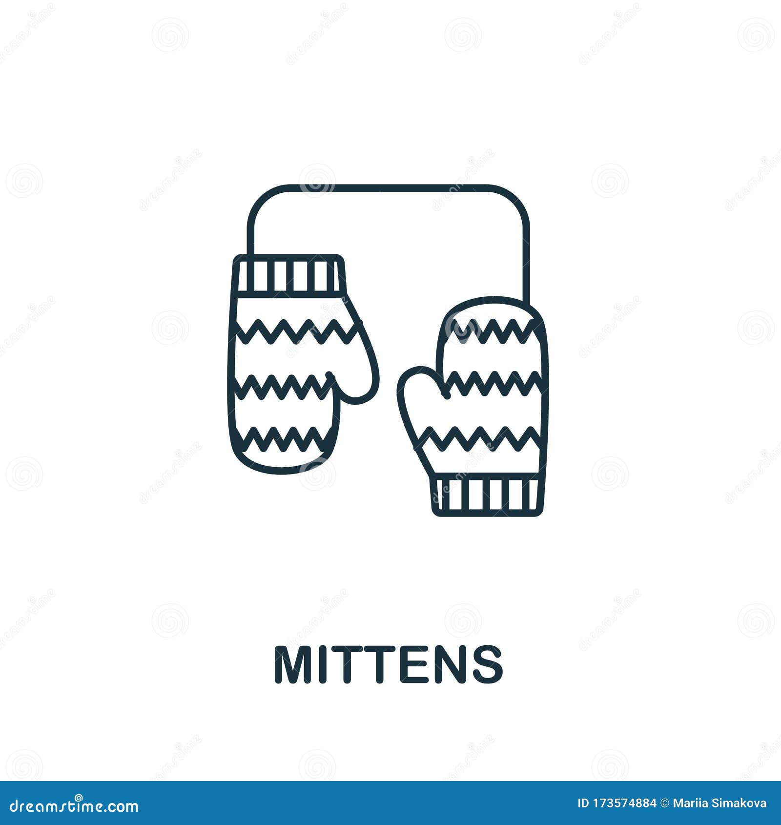 Mittens Icon from Winter Collection. Simple Line Element Mittens for ...