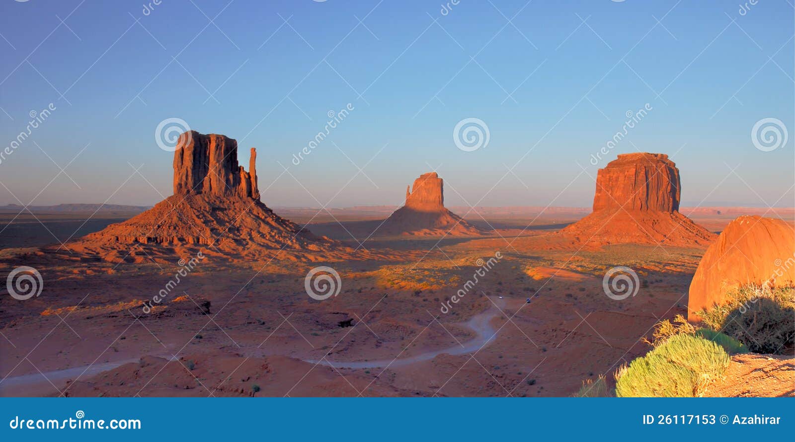 Mittens and Merrick Butte Monument Valley Stock Image - Image of ...