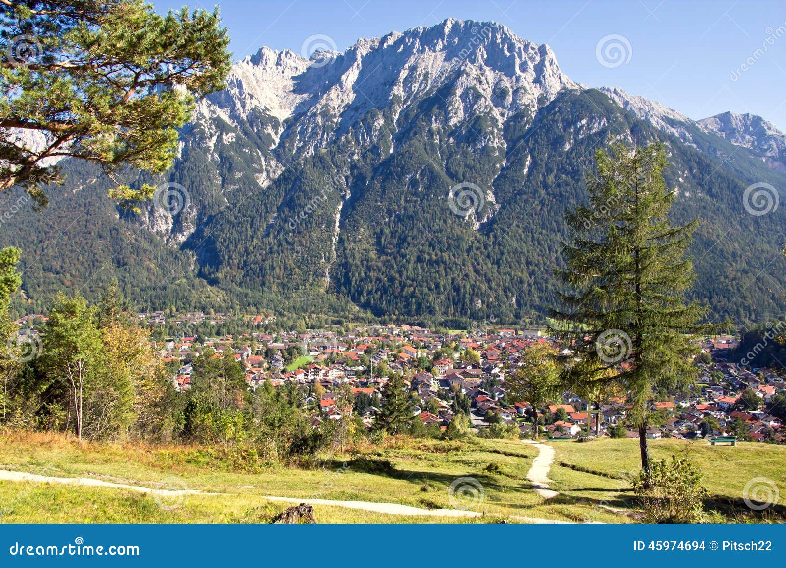 Mittenwald stock photo. Image of summer, place, germany - 45974694