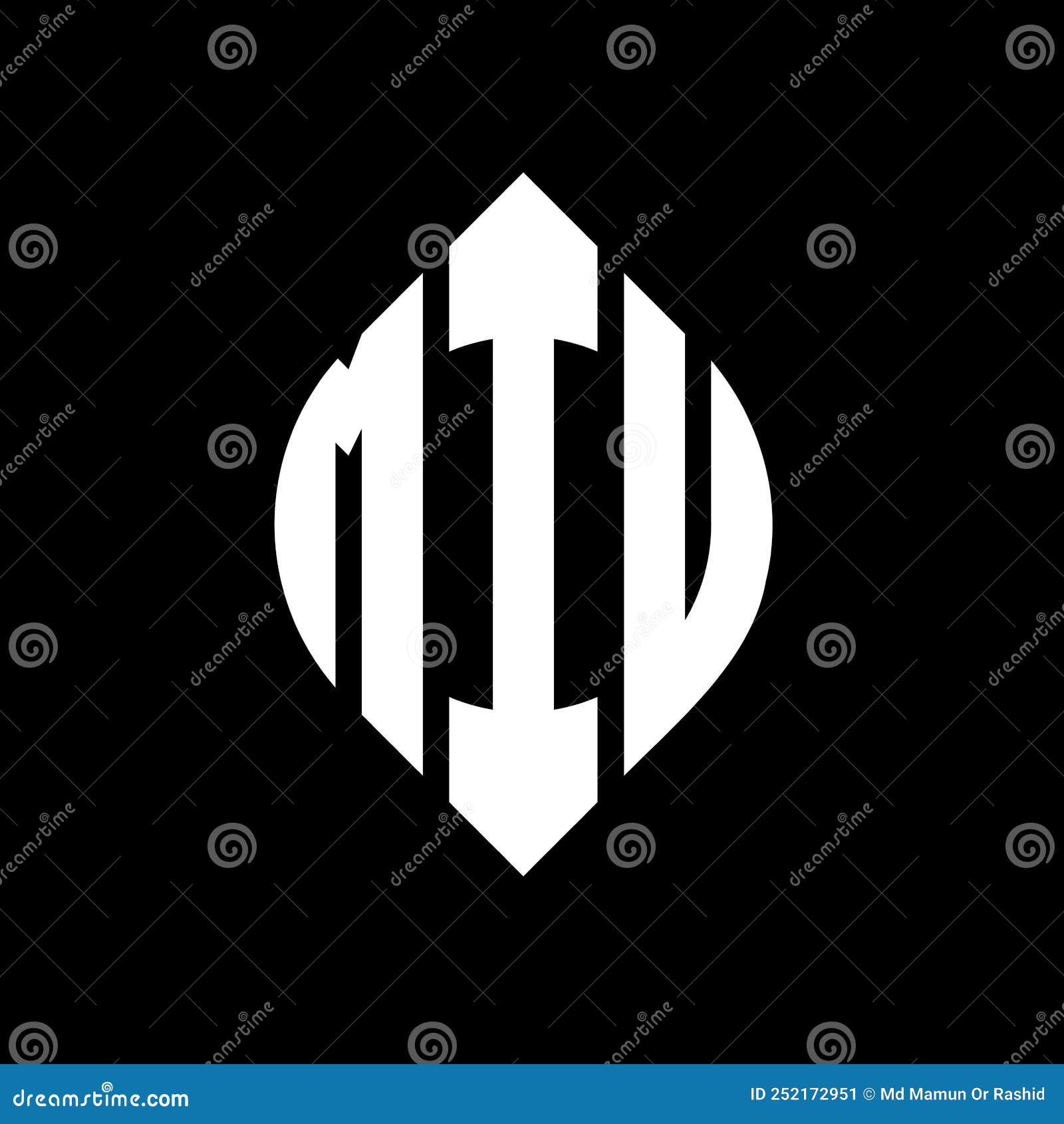 MIU Circle Letter Logo Design with Circle and Ellipse Shape. MIU ...