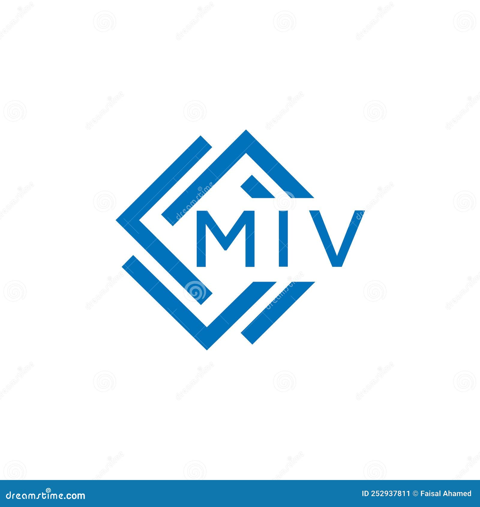 MIV Letter Logo Design on White Background. MIV Creative Circle Letter ...
