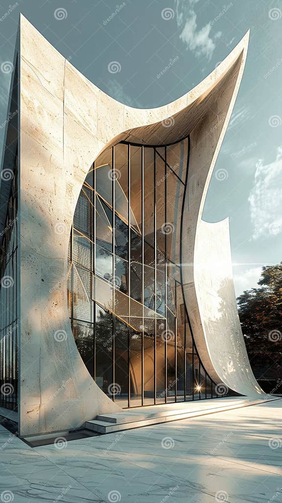 A Mix of Angular and Curved Window Panes Creating a Captivating Visual ...