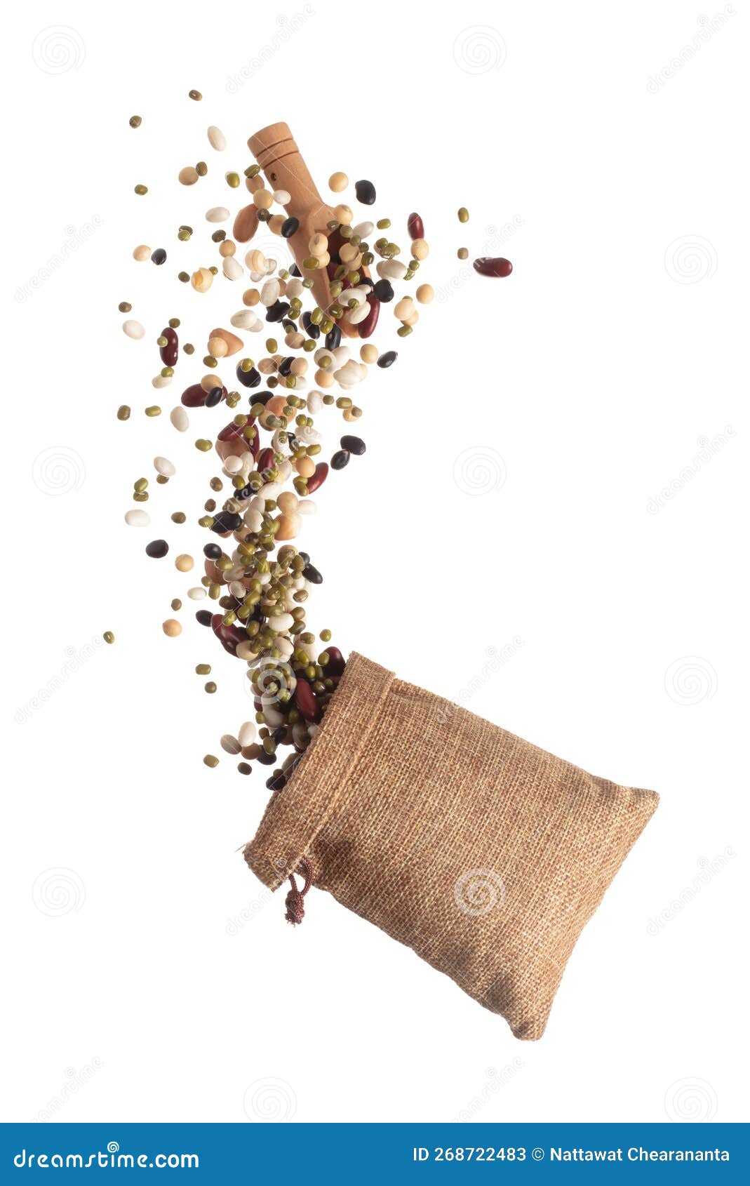 Mix Beans Fall Down Explosion, Several Kind Bean Float Explode in Sack ...
