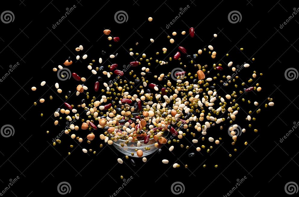 Mix Beans Fall Down Explosion, Several Multi Kind Bean Float Explode ...