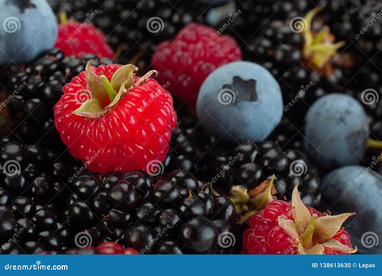 Mix berry with leaf stock photo. Image of blueberries - 138613630