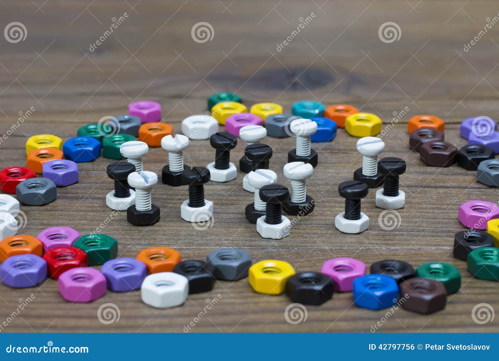Mix of Black, White and Color Nuts Stock Photo - Image of shiny, head ...