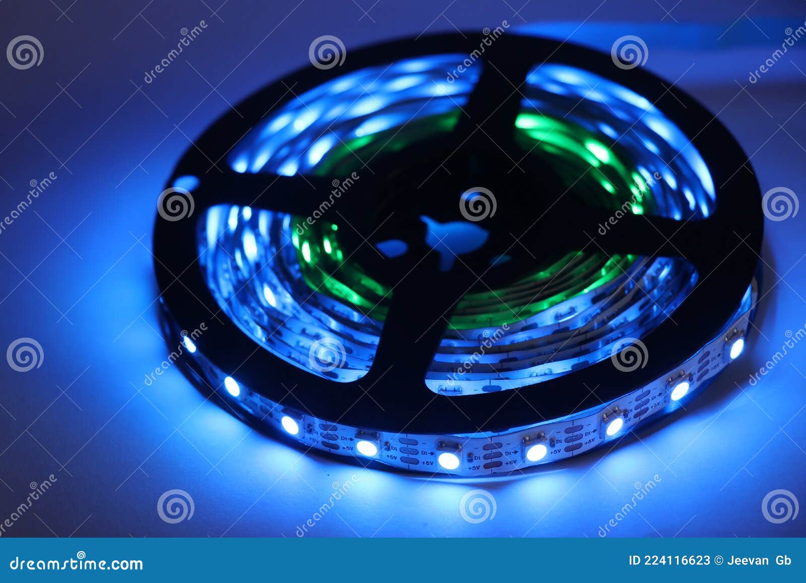 Mix of Blue and Green Color from Spool of LED Light Strip Stock Image ...