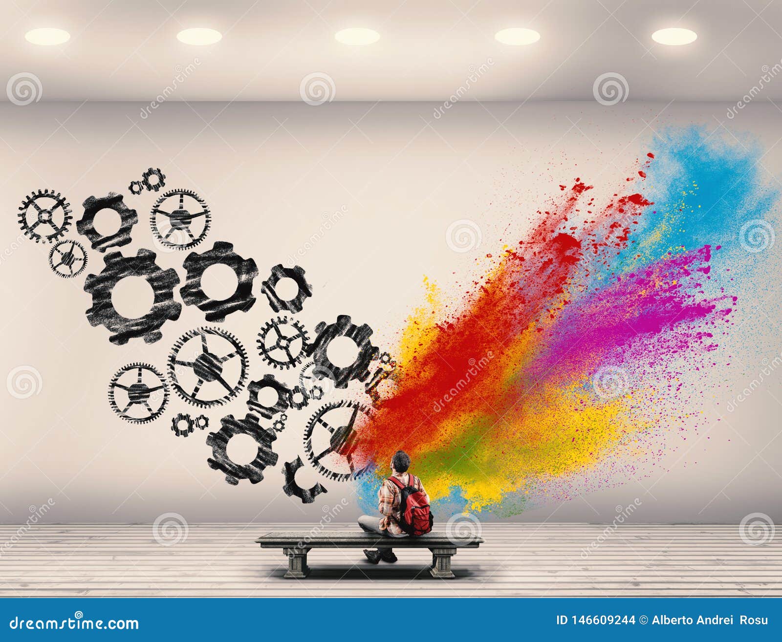 Mix of brain hemispheres stock illustration. Illustration of logical ...