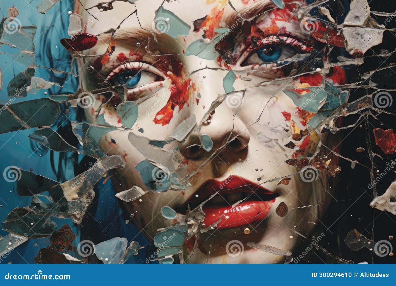 A Mix of Broken Glass Pieces Arranged into a Collage Stock Photo ...