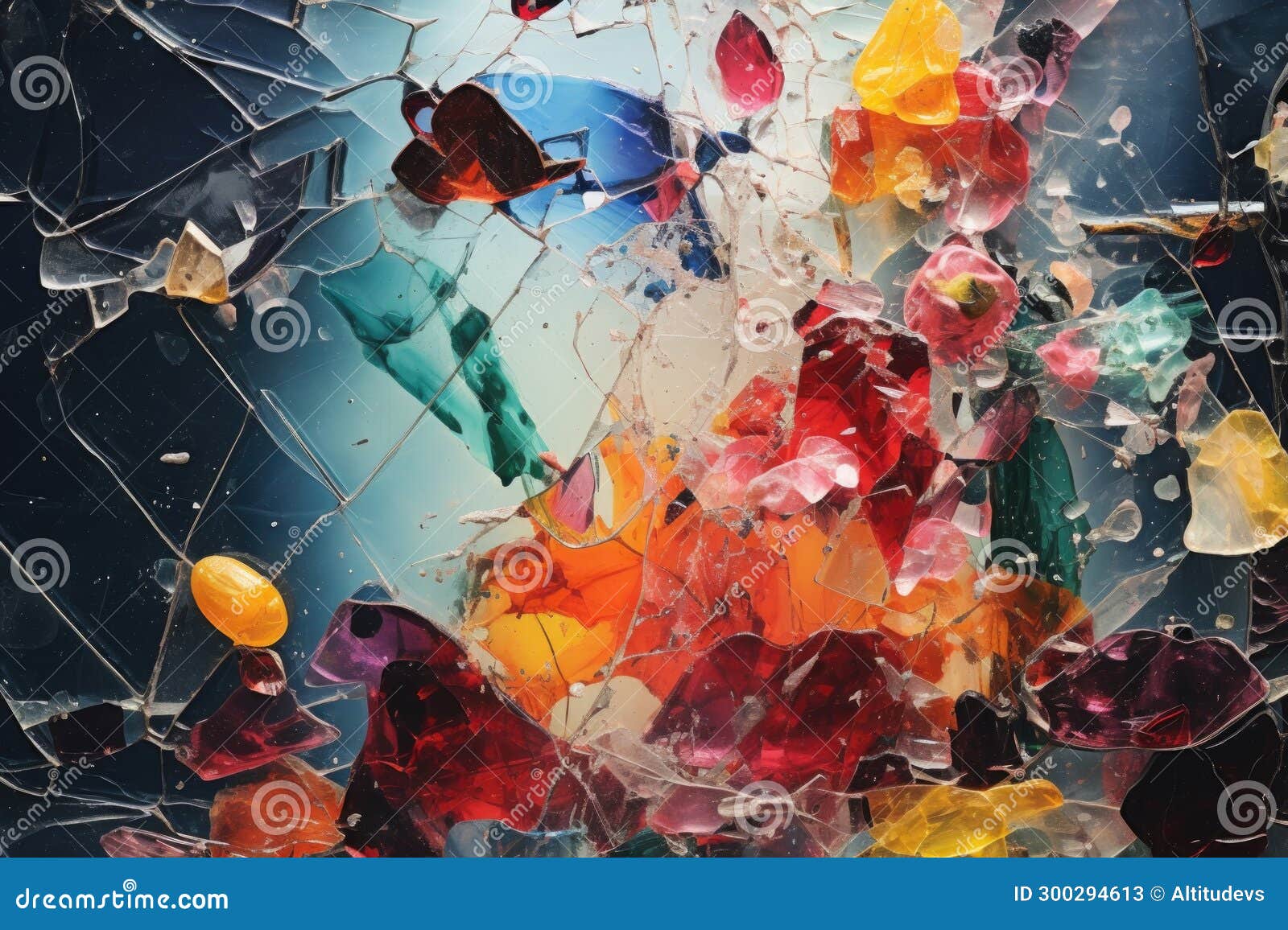 A Mix of Broken Glass Pieces Arranged into a Collage Stock Image ...