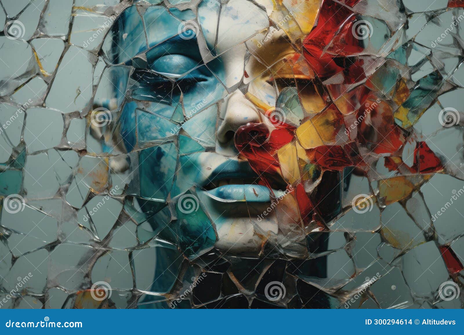 A Mix of Broken Glass Pieces Arranged into a Collage Stock Photo ...