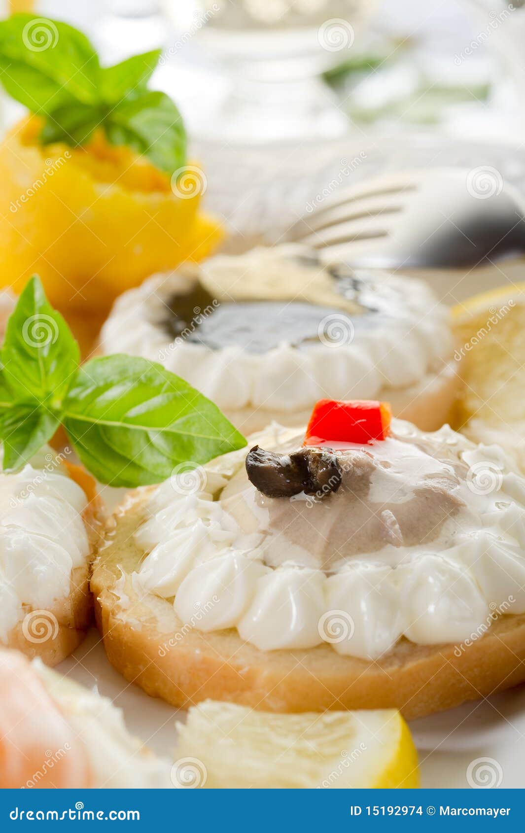 Mix of canapes stock photo. Image of catering, appetizing - 15192974