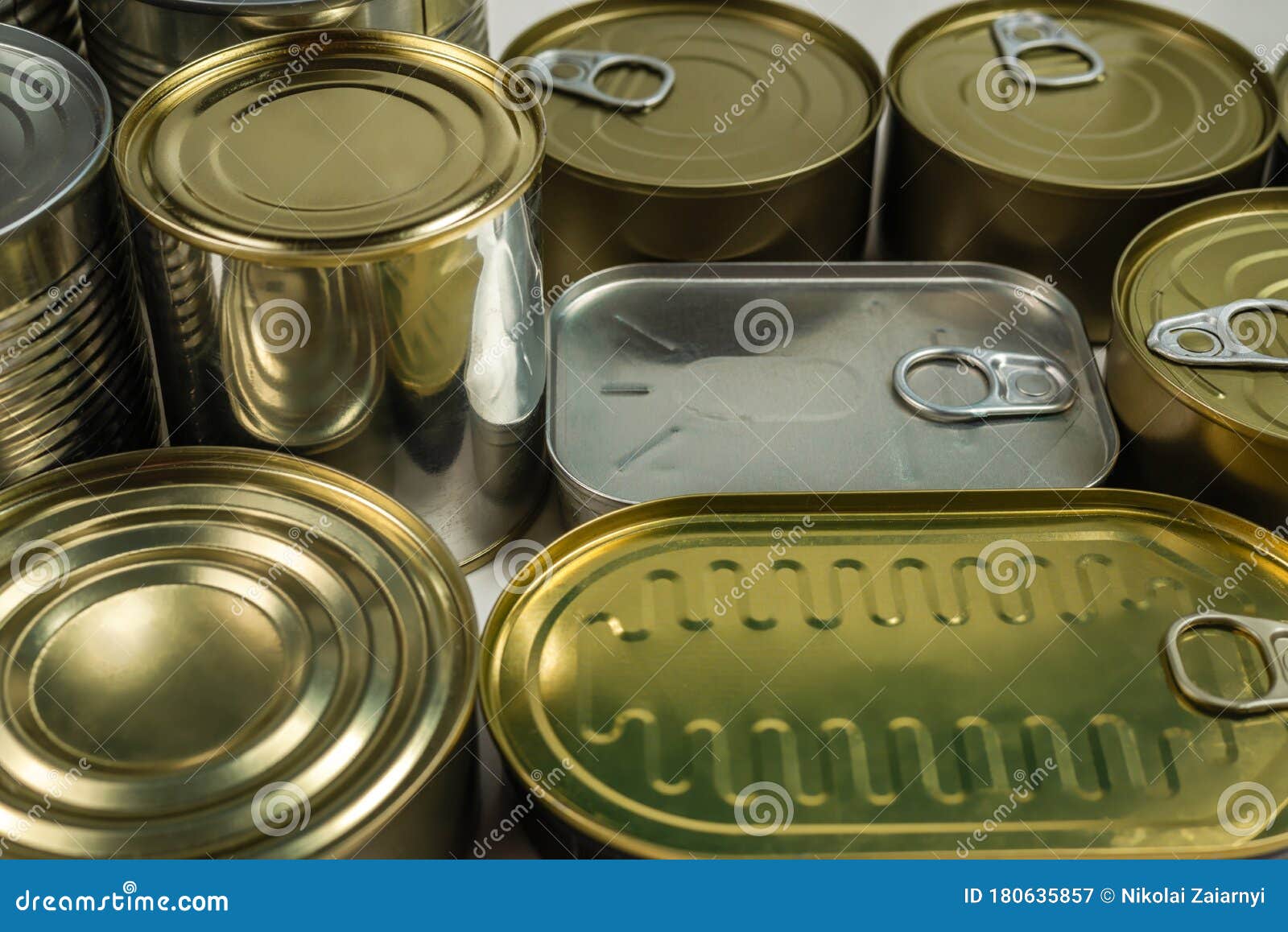 Mix of Cans Isolated on White Background Stock Image - Image of ...