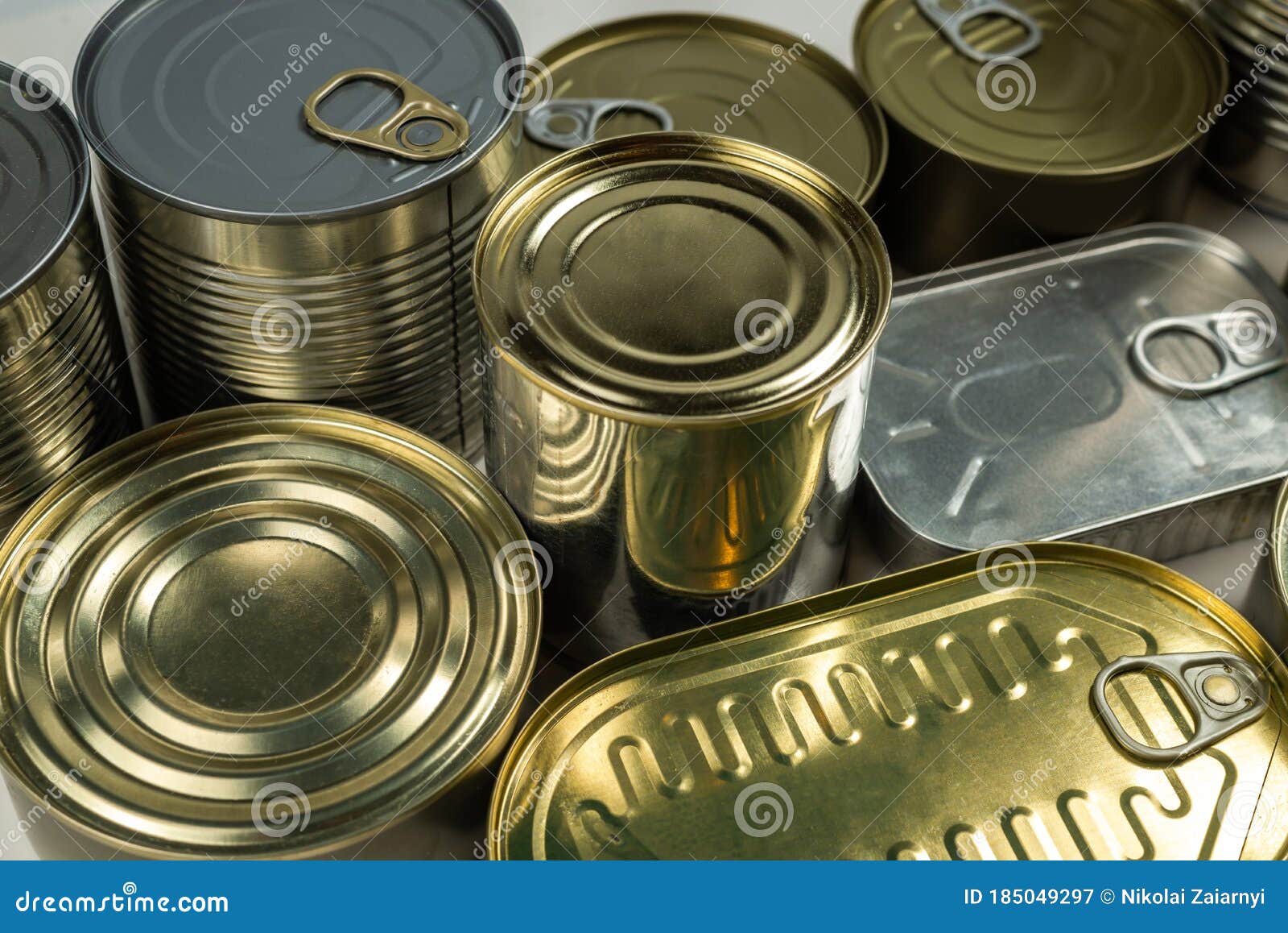 Mix of Cans Isolated on White Background Stock Image - Image of food ...