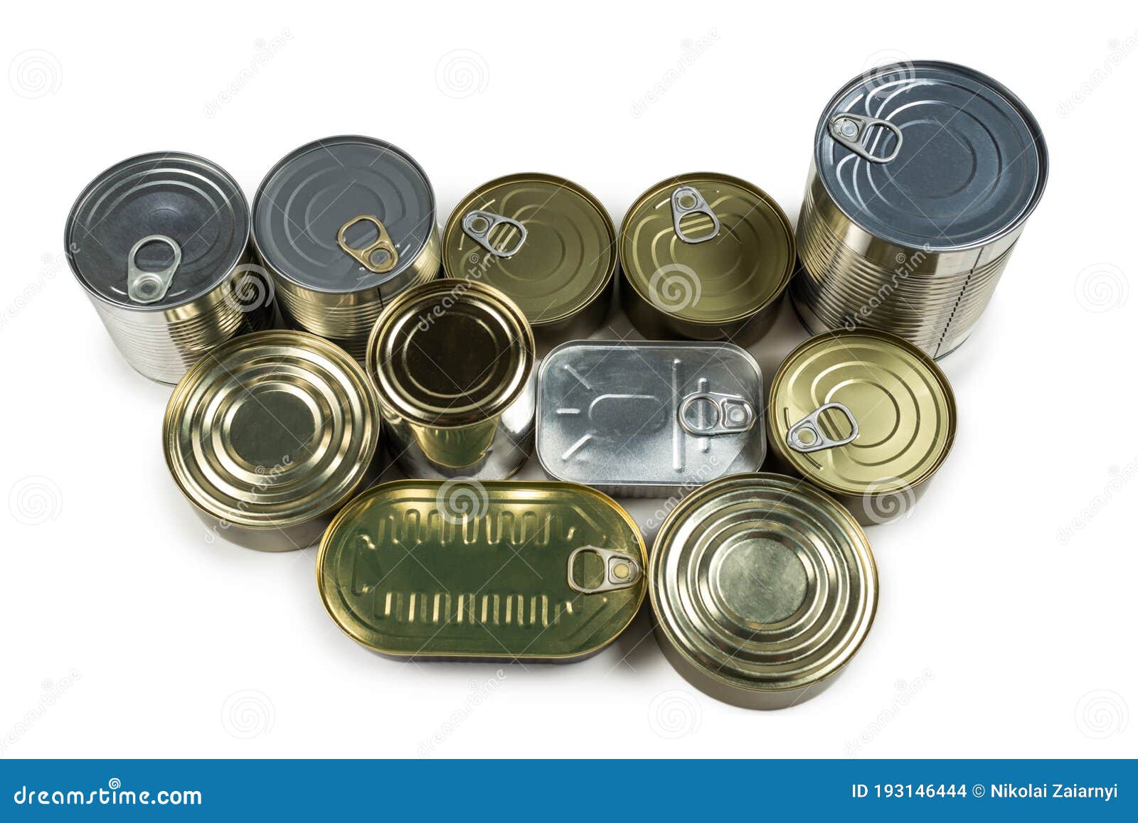 Mix of Cans Isolated on White Background Stock Photo - Image of object ...