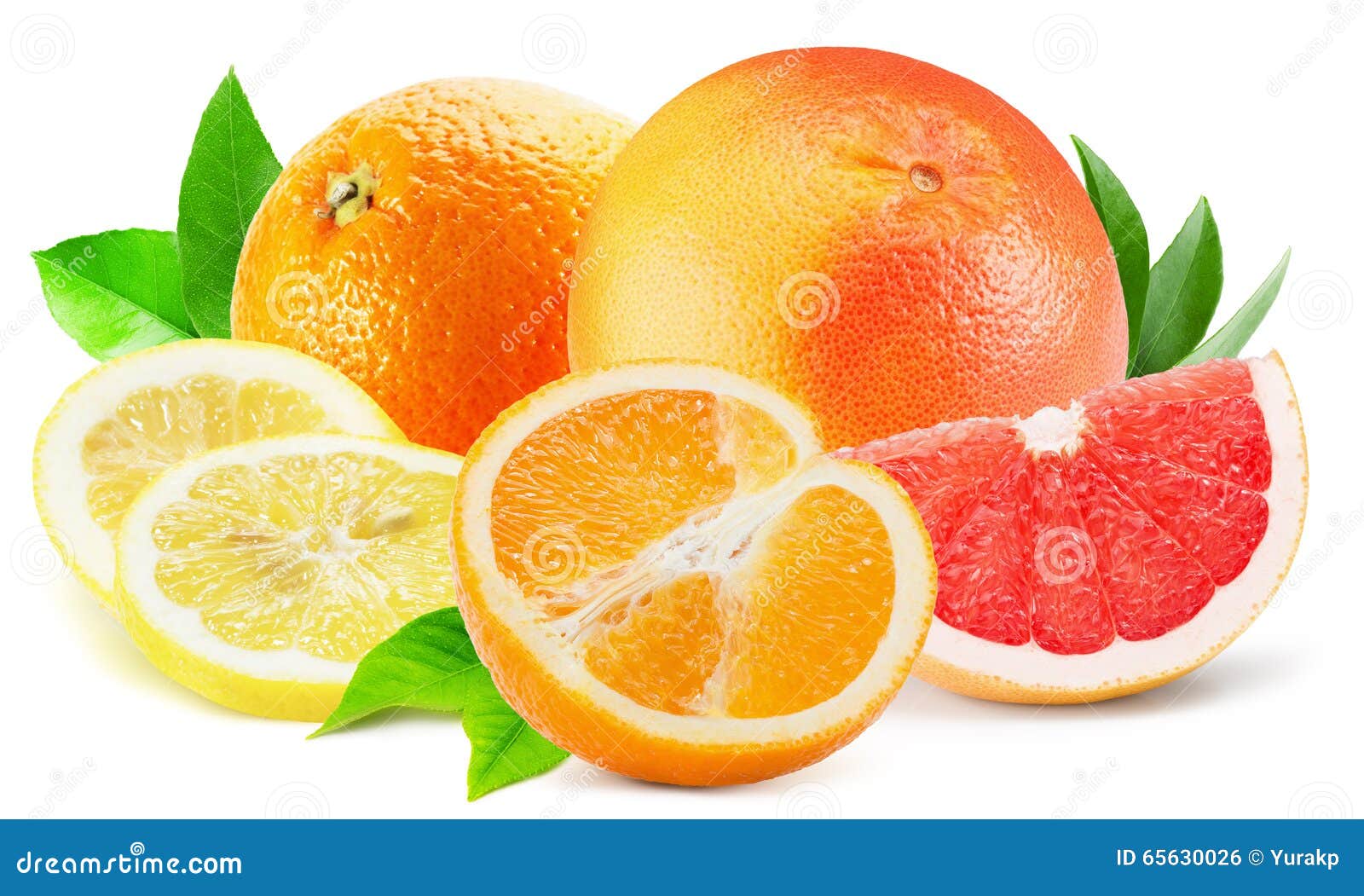 Mix of Citrus Fruits Isolated on the White Background Stock Photo ...