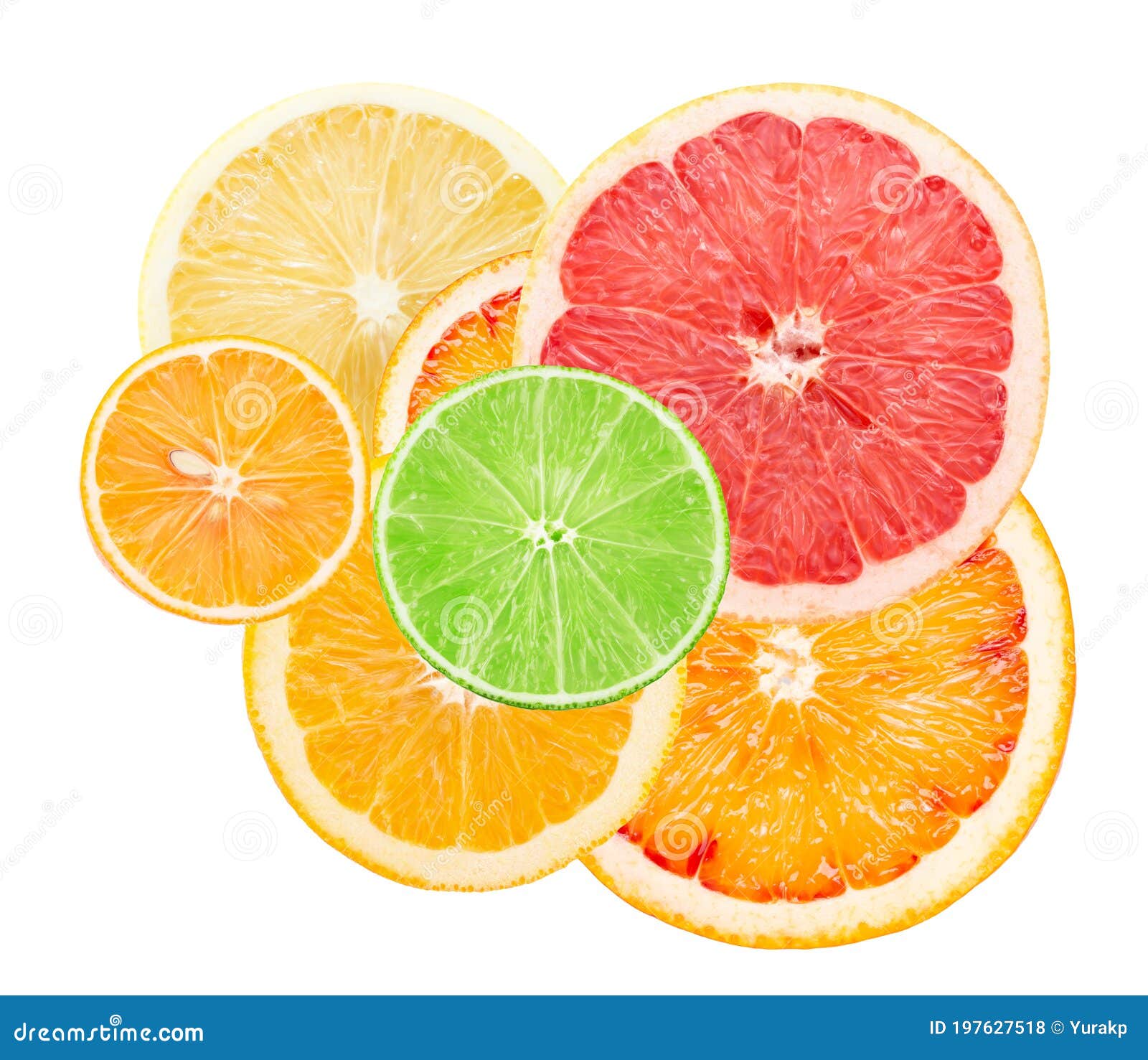 Mix of Citrus Slices Isolated on a White Background Stock Photo - Image ...