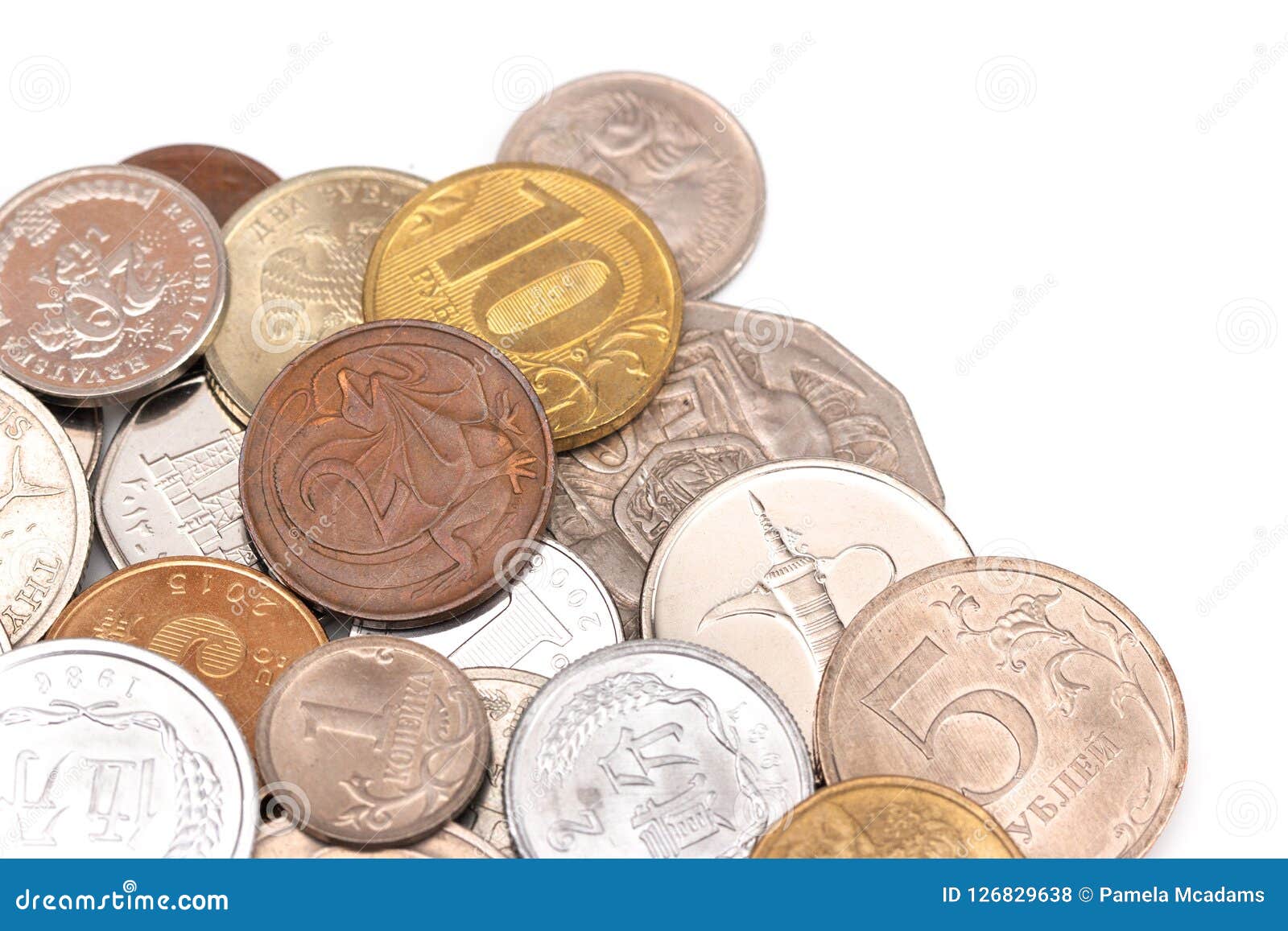 Set of Various Coins from Around the World Stock Photo - Image of ...