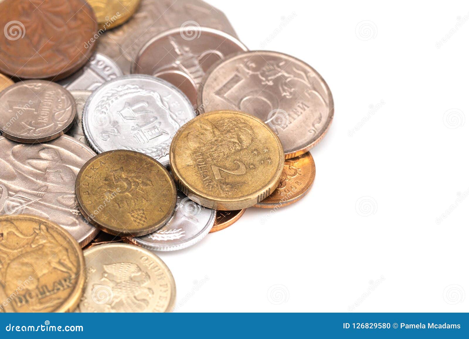 Set of Various Coins from Around the World Stock Photo - Image of money ...
