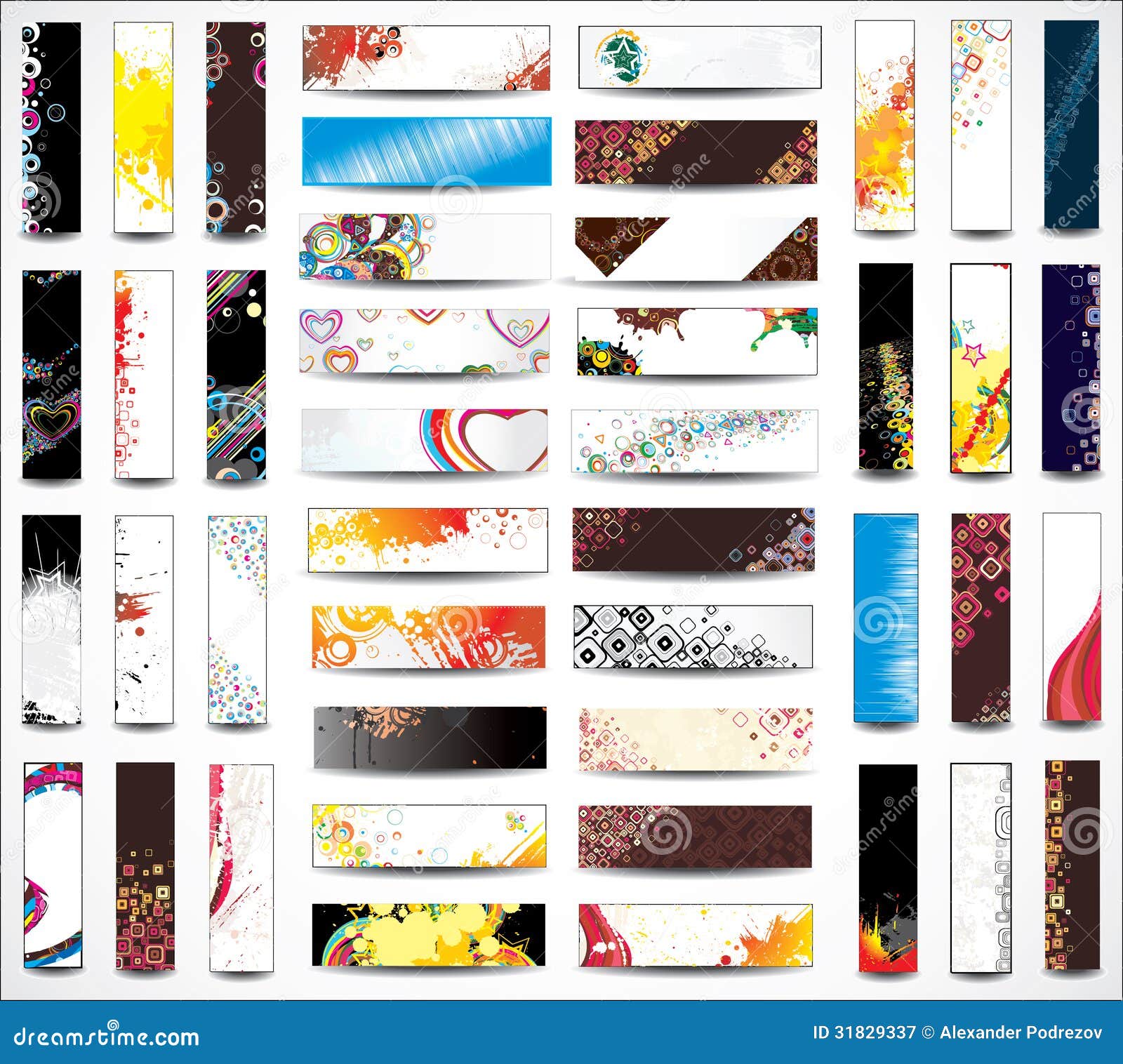 Mix Collection banners stock illustration. Illustration of style - 31829337