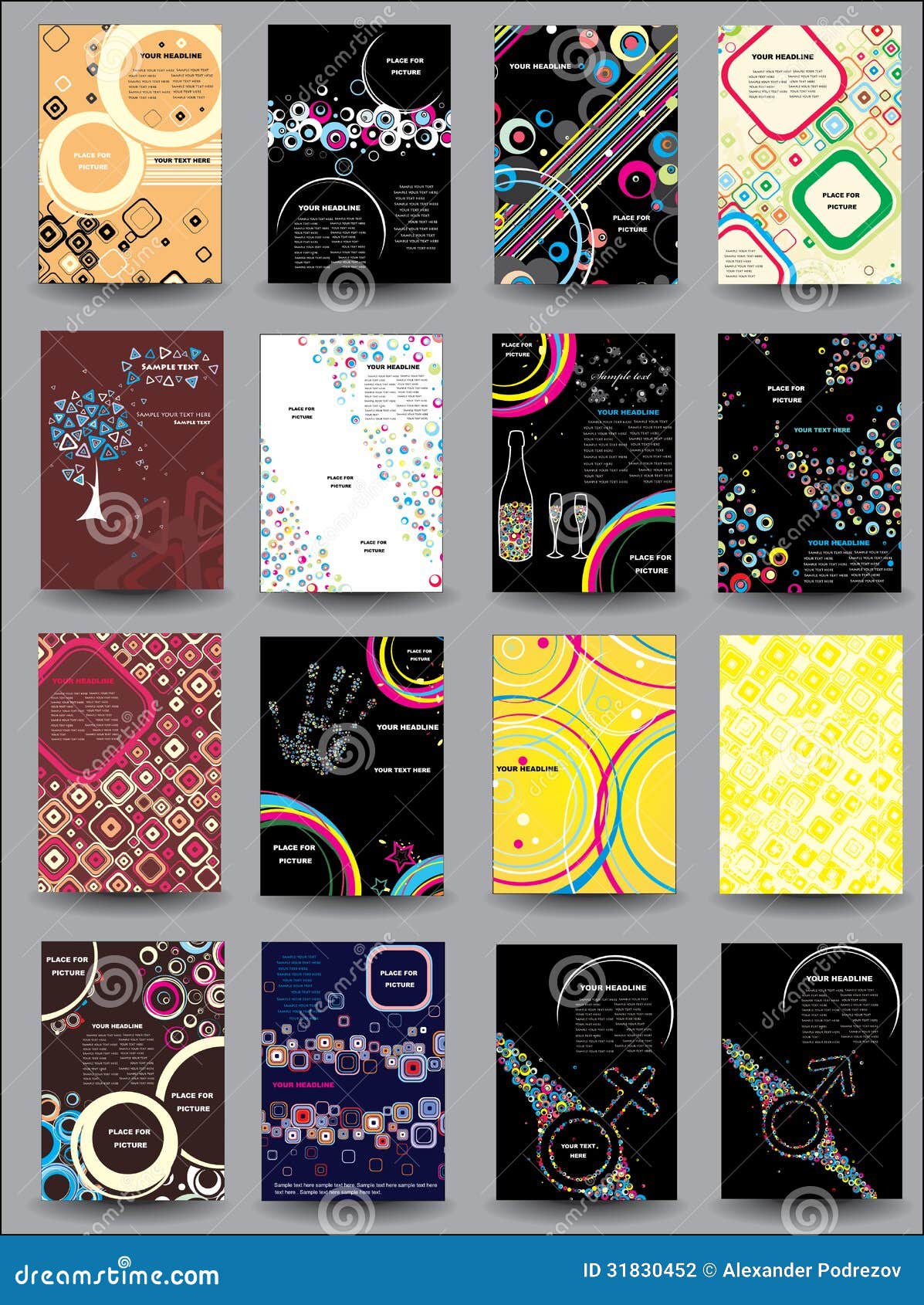 Mix collection Flyers stock illustration. Illustration of design - 31830452