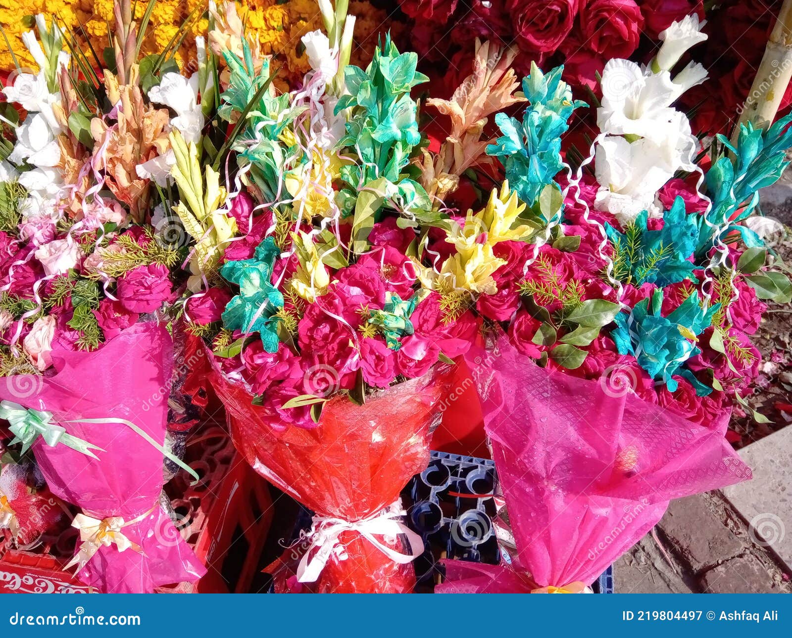 Mix Color Flowers a Bouquet Made Stock Image - Image of bouquet ...