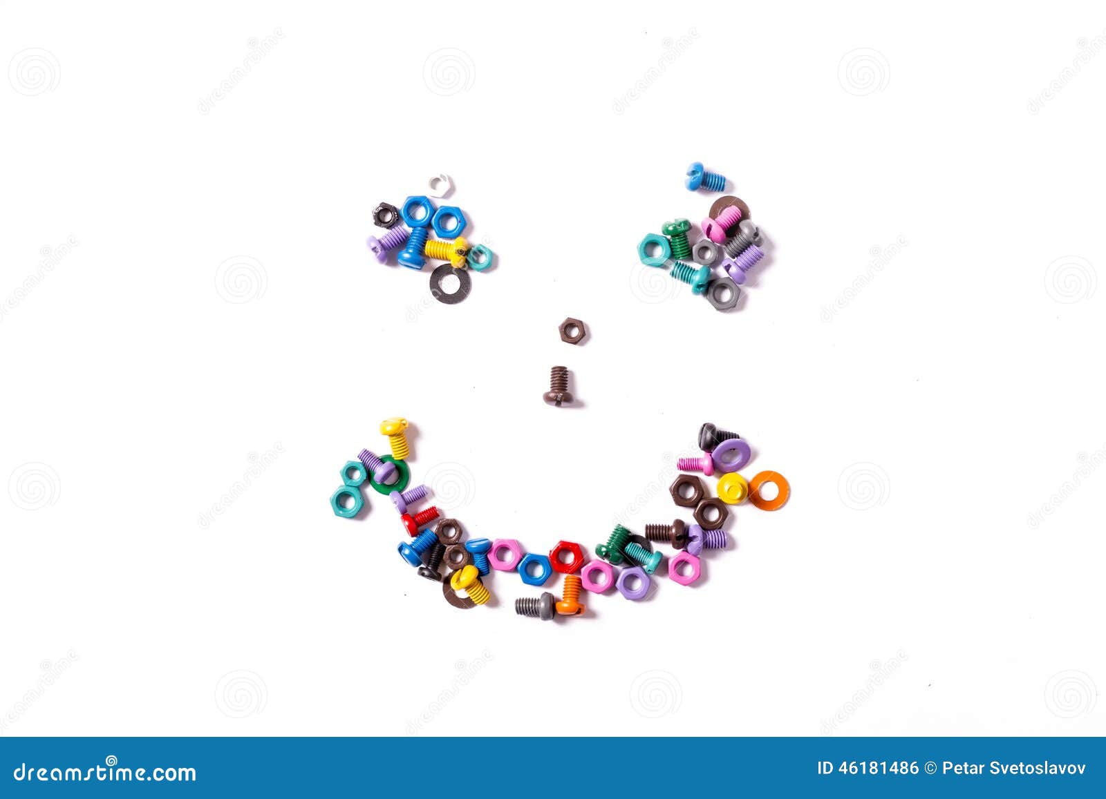 Mix of Color Nuts and Bolts Stock Photo - Image of macro, steel: 46181486