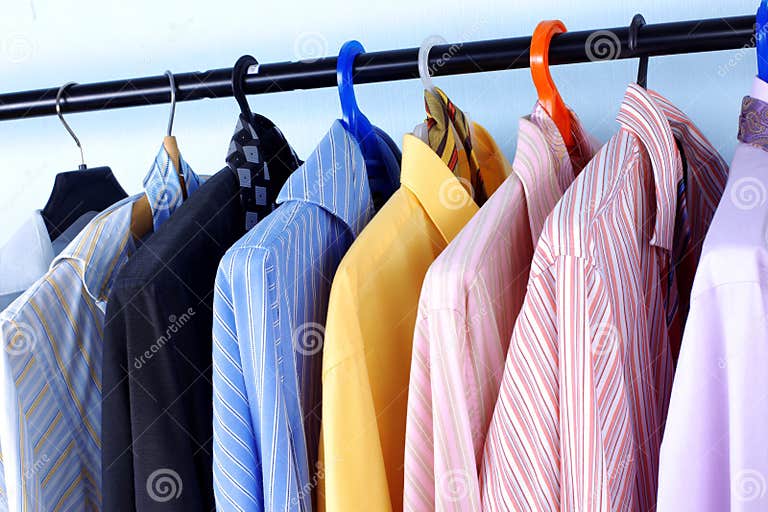Mix color Shirt and Tie stock image. Image of black, hanger - 13198749