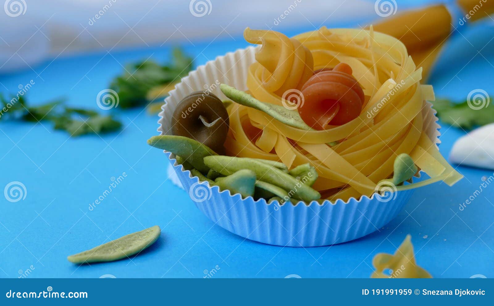 Mix of Colored Uncooked Pasta. Stock Image - Image of health, concept ...
