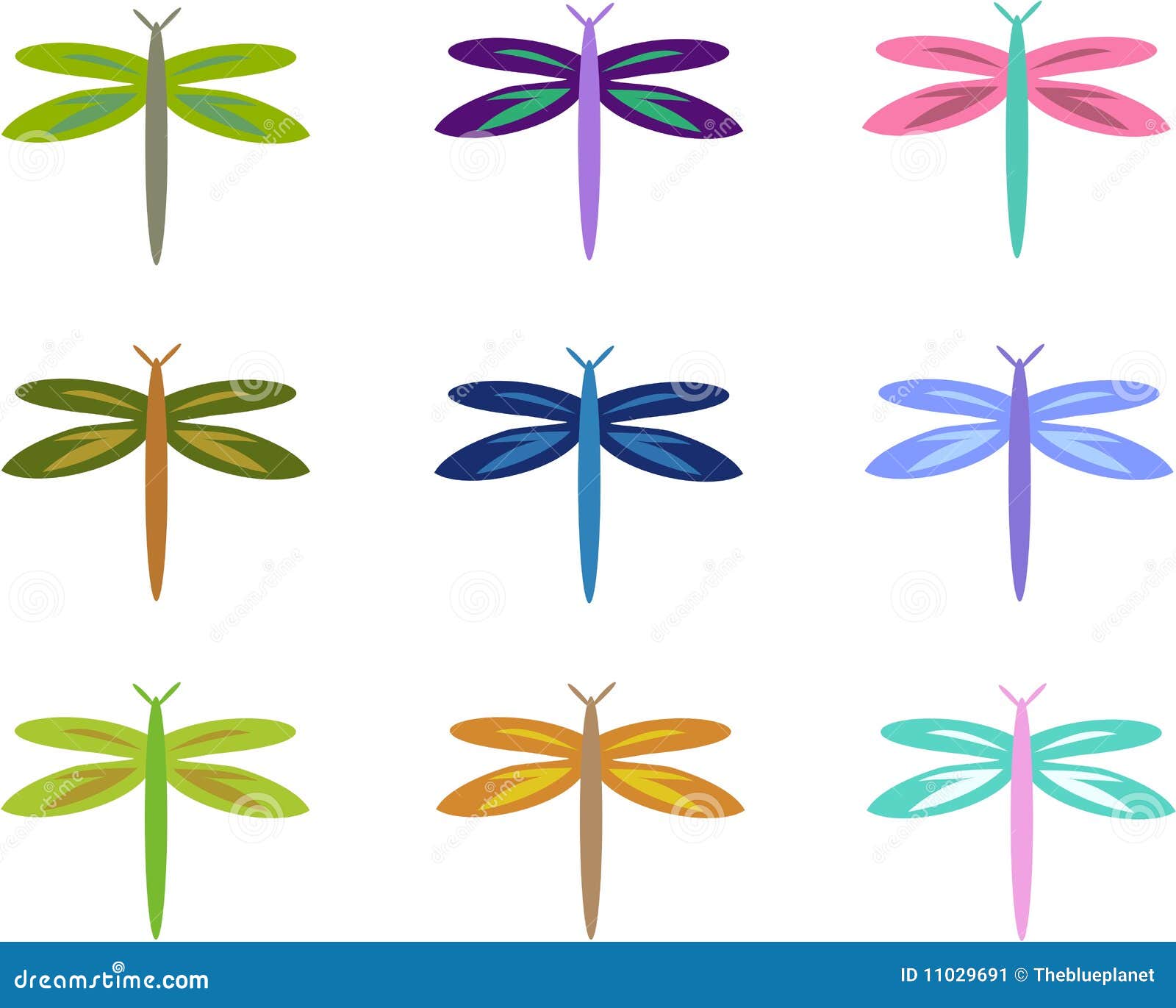 Mix of Colorful Dragonflies Stock Vector - Illustration of antenna ...