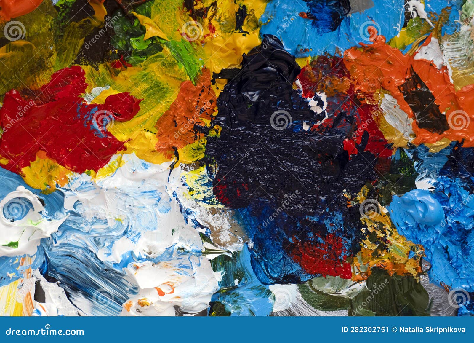 Palette for mixing paints stock image. Image of green - 282302751