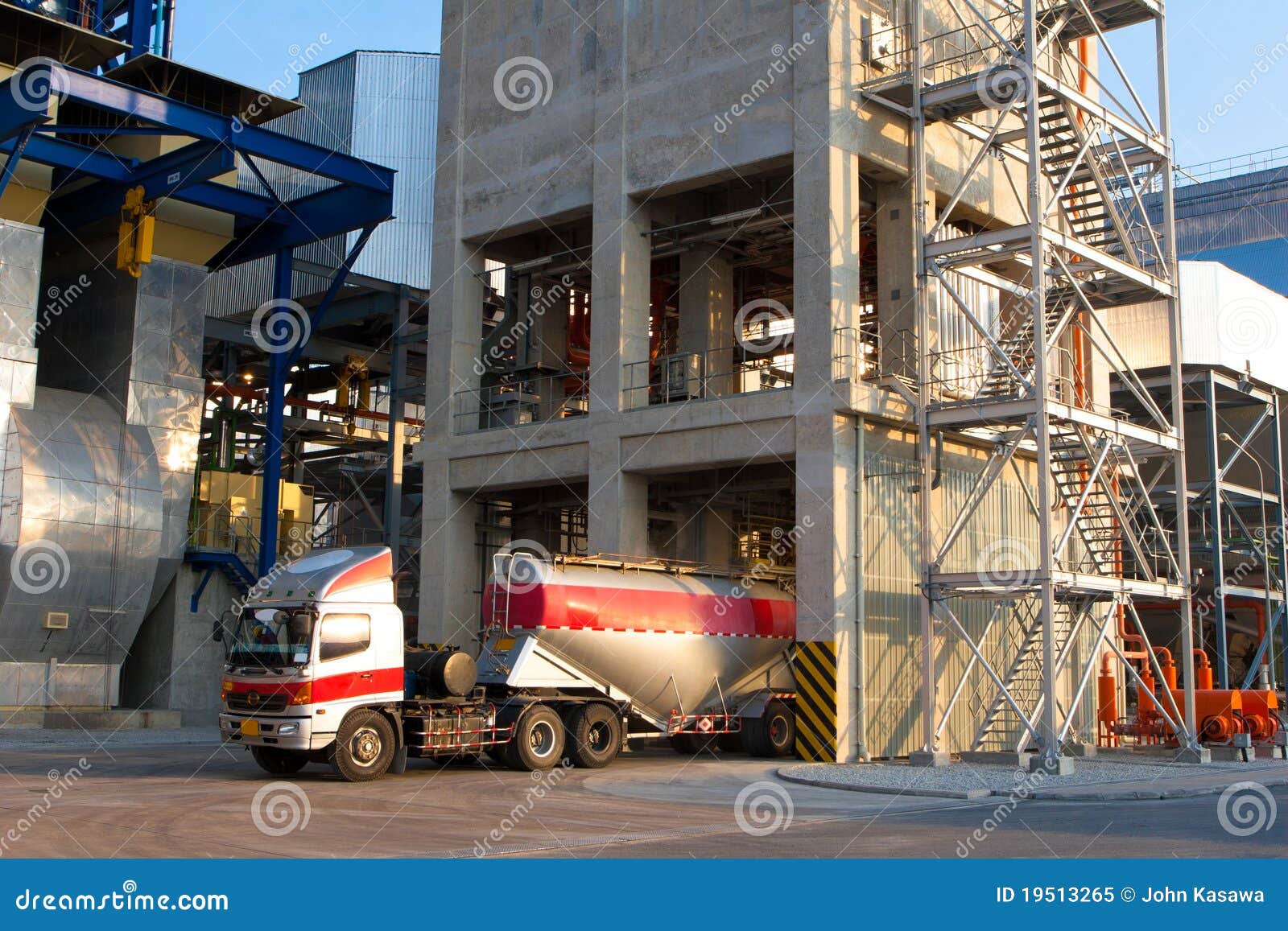 Mixer Concrete Loading Tower Plant and Truck Stock Image - Image of ...