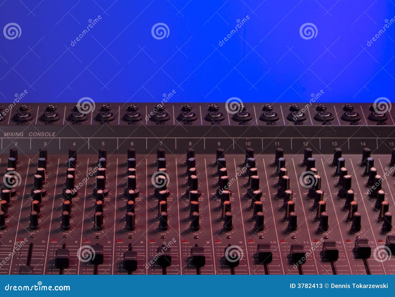 Mix Console Red Blue Lighting Picture. Image: 3782413