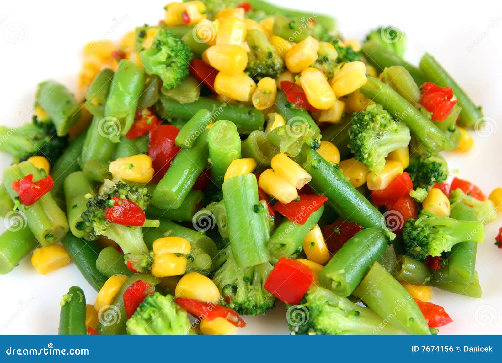 Mix of cooked vegetable stock photo. Image of corn, white - 7674156