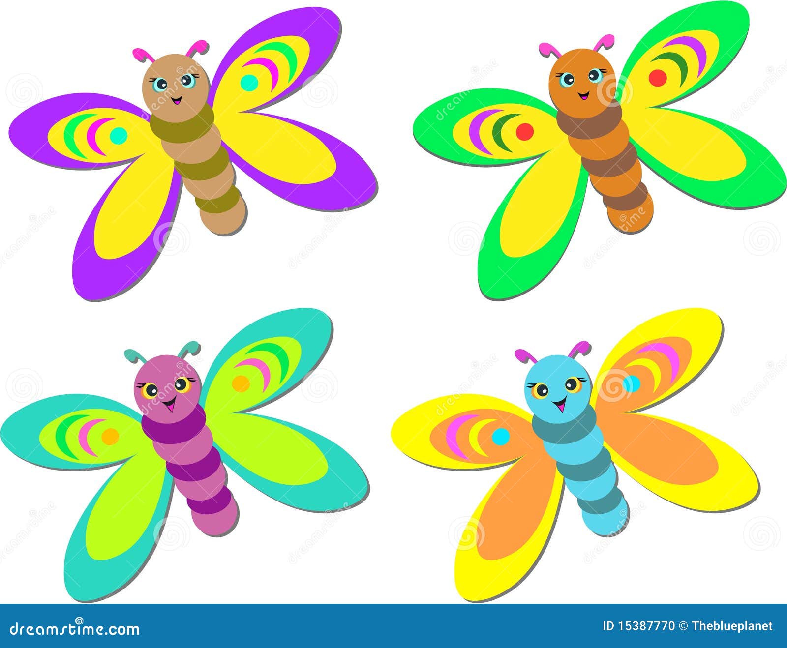 Mix of Cute Baby Butterflies Stock Vector - Illustration of wildlife ...