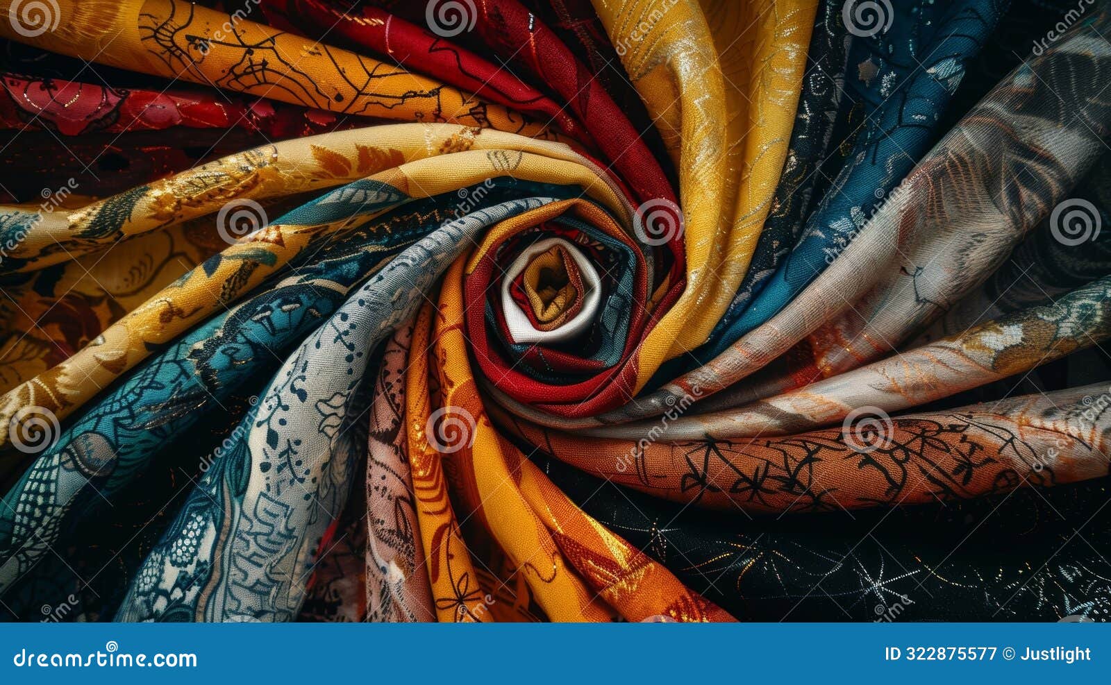 A Mix of Different Fabric Patterns and Textures Swirling Together in a ...