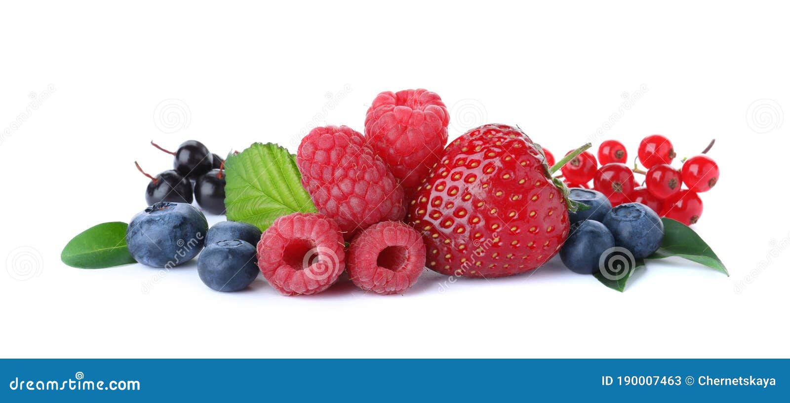 Mix of Different Fresh Berries Isolated Stock Image - Image of currant ...