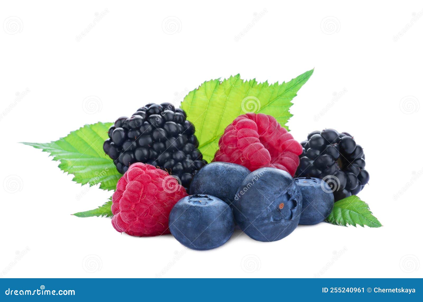 Mix of Different Fresh Berries Isolated on White Stock Image - Image of ...
