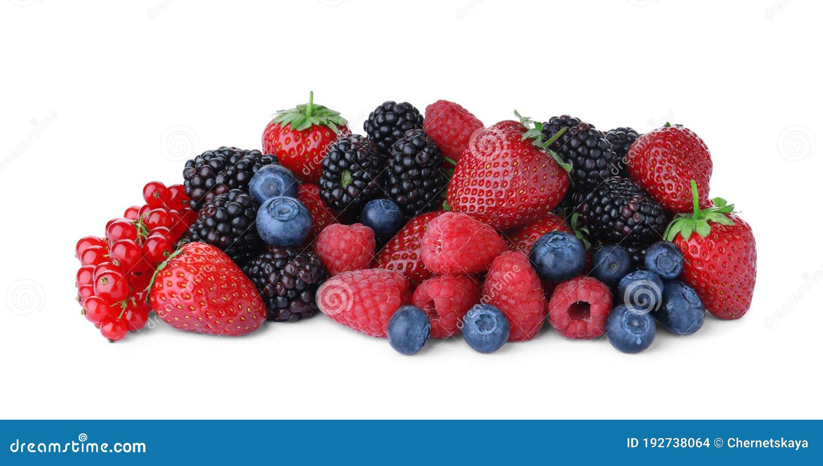 Mix of Different Fresh Berries Isolated Stock Photo - Image of group ...