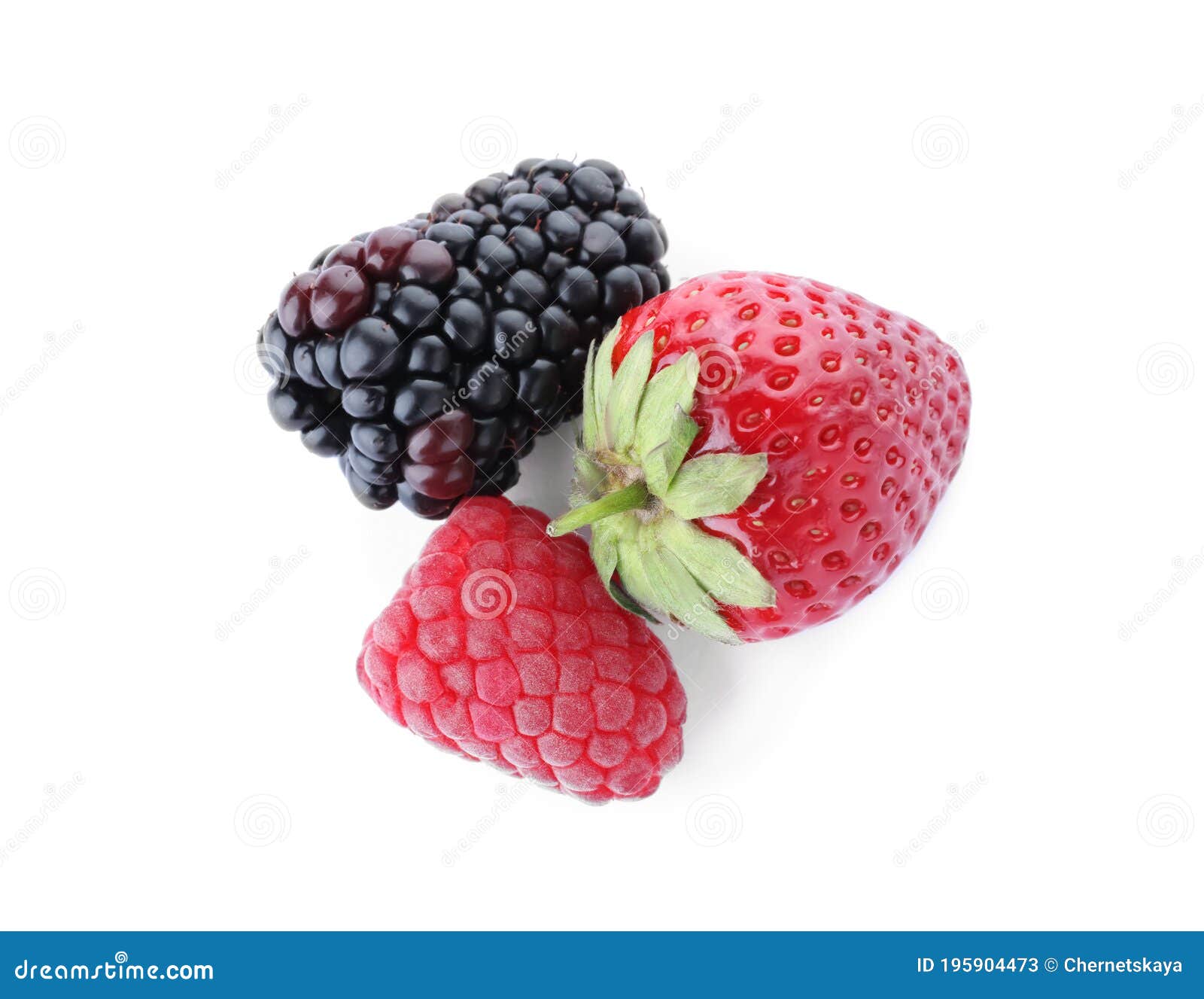 Mix of Different Fresh Berries Isolated on White, Top View Stock Image ...