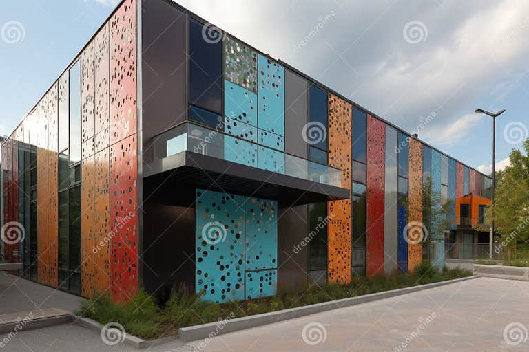 A Mix of Different Materials and Colors on a Modern Building Stock ...