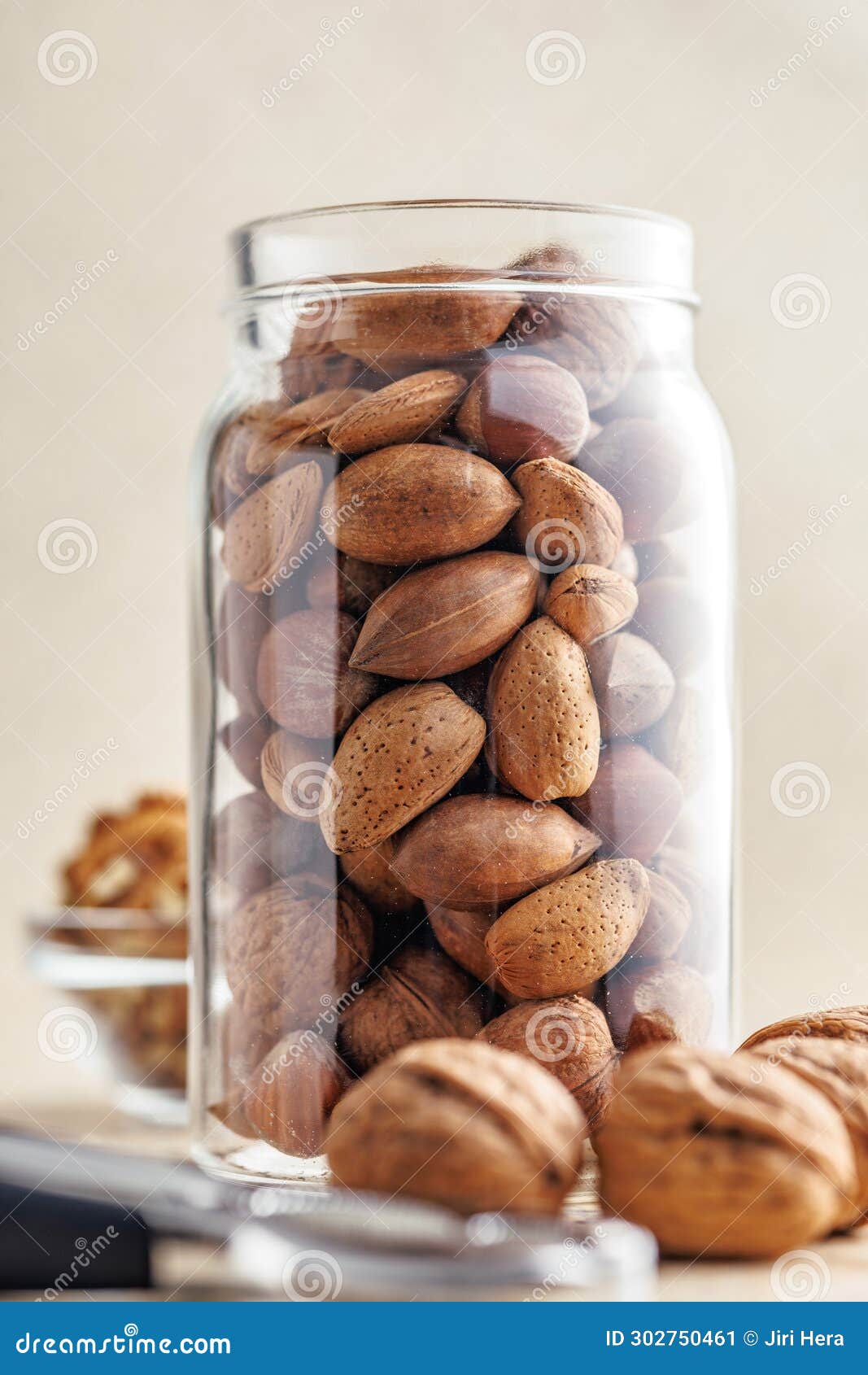 A Mix of Different Nuts in Jar Stock Image - Image of closeup, fruit ...