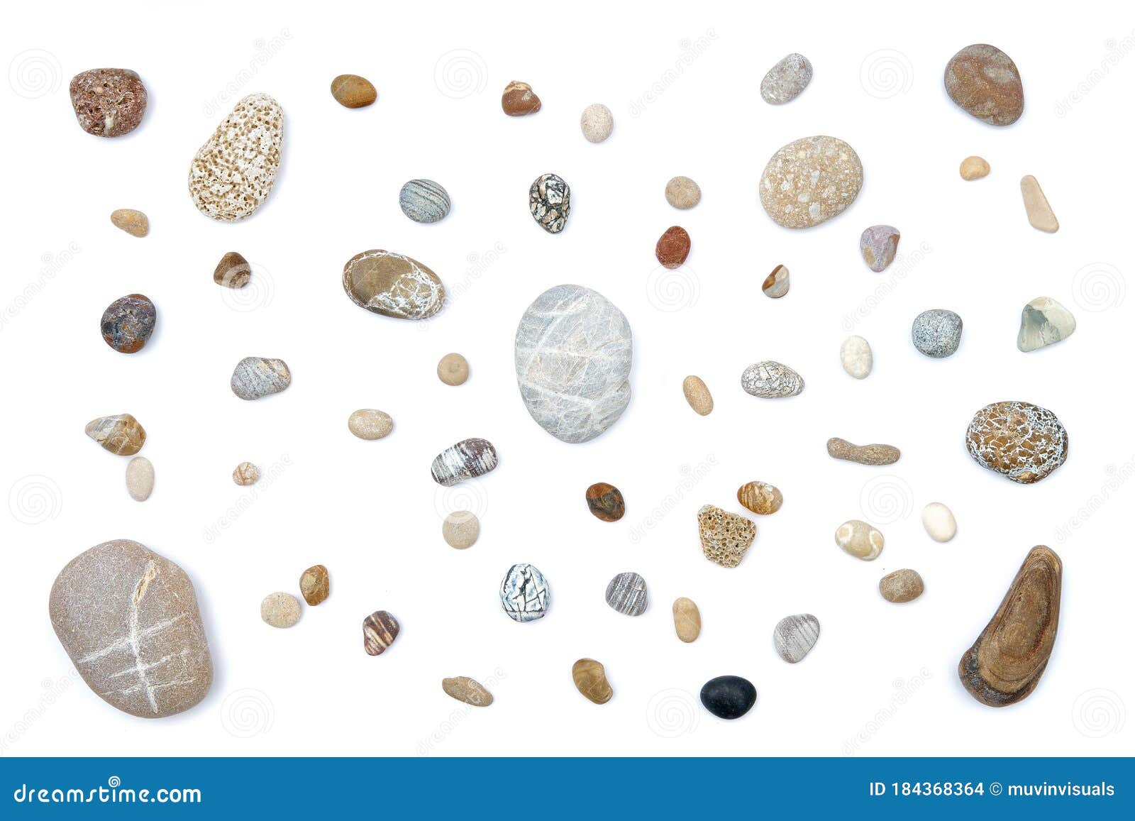 Mix of Different Sea Stones Isolated on White Background Stock Photo ...