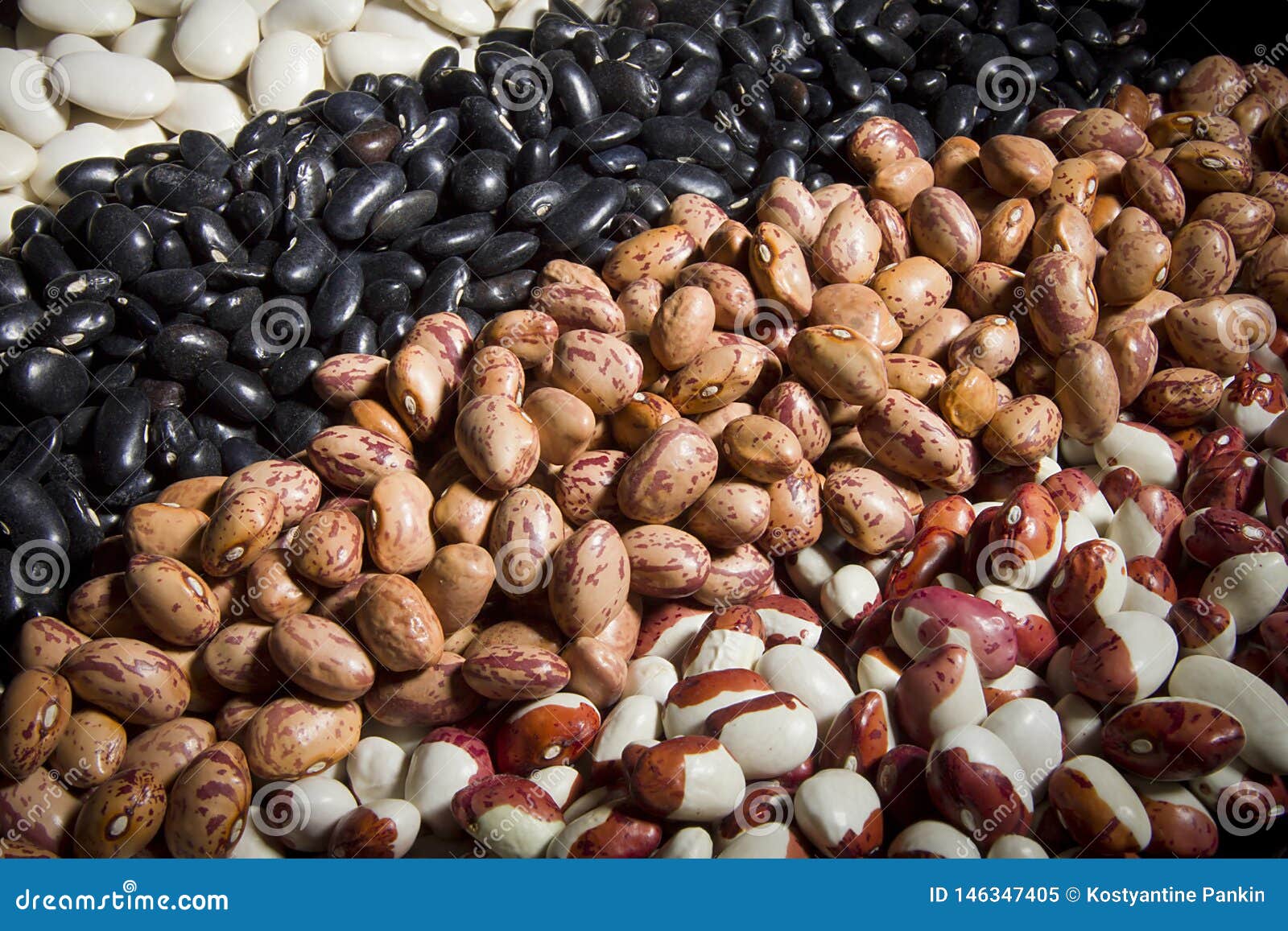 Mix of Different Varieties of Beans Stock Image - Image of overhead ...